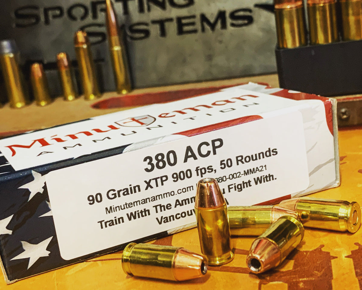 .380 ACP 90 grain XTP @ 935 FPS. – Minuteman